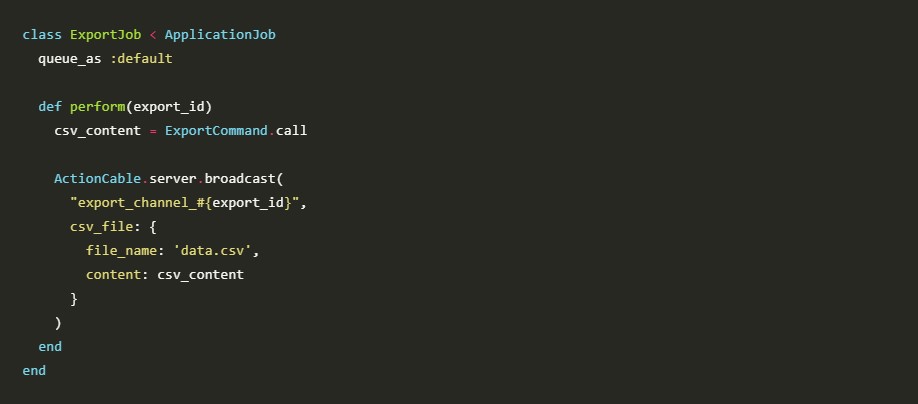 Export big csv with Rails Active Job and Action Cable - Floating Cube Studios